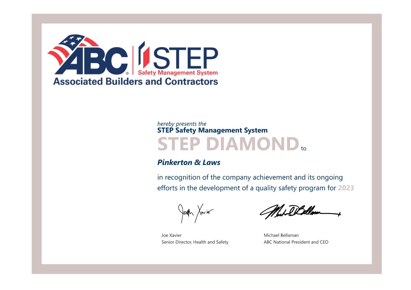 ABC STEP Award – Pinkerton-Laws